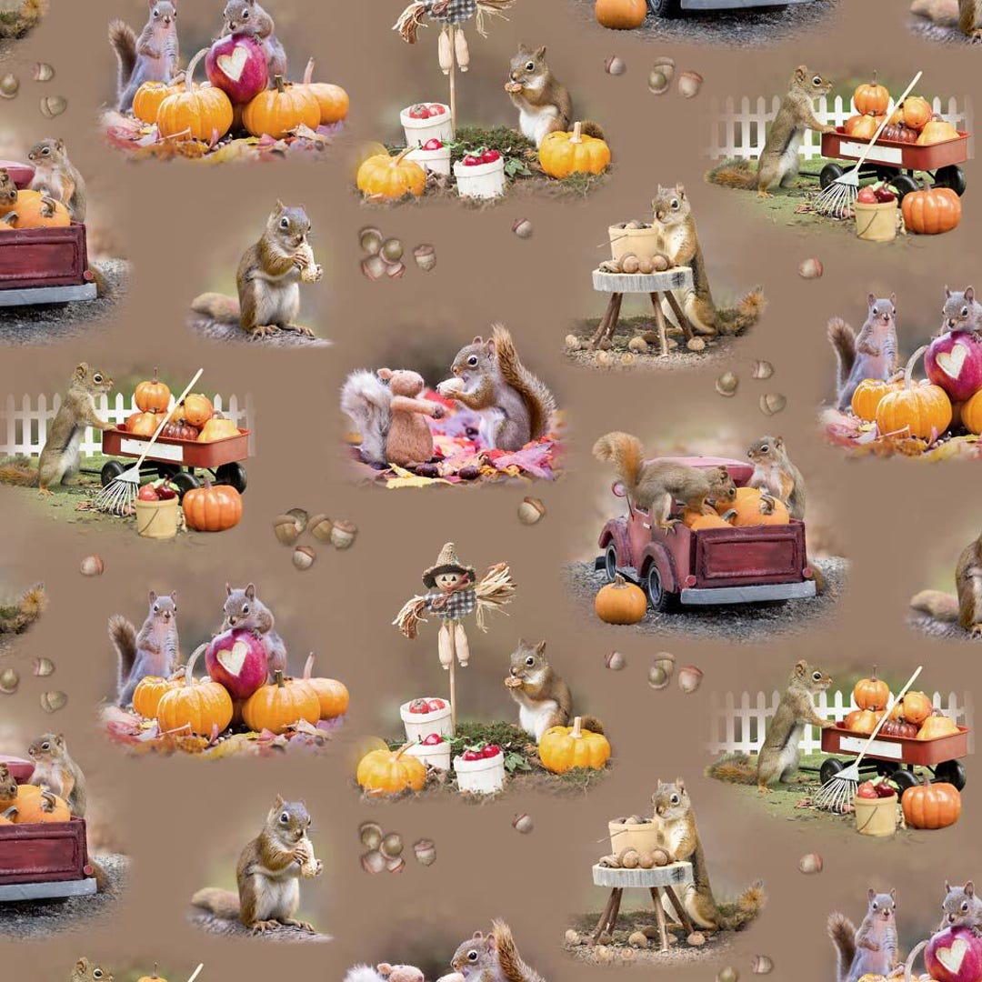 Toile - Caramel - the Secret Life of Squirrels 3 From Clothworks, Sold ...