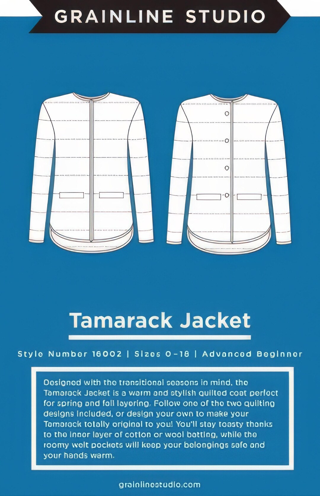 Tamarack Jacket Pattern - Sizes 0-18 Pattern by Grainline Studio, 2 ...
