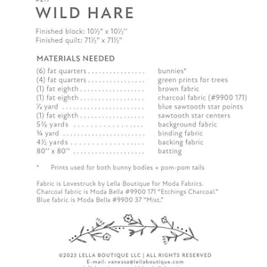 Wild Hare Quilt Pattern by Lella Boutique - Cute Modern Bunny Quilt - Etsy