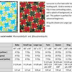 Sunnyside Quilt Pattern by Busy Hands Quilts, Myra Barnes - Fat Quarter ...