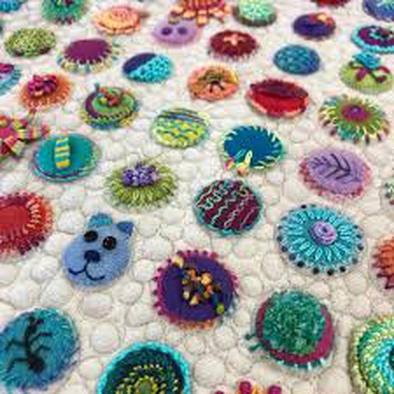 Toned-down Circle Sampler Pattern by Sue Spargo Creative - Etsy