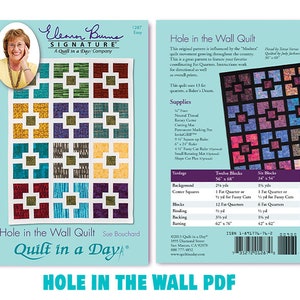 Download Now, Print From Home, Hole in the Wall Quilt Pattern, Quilt in ...