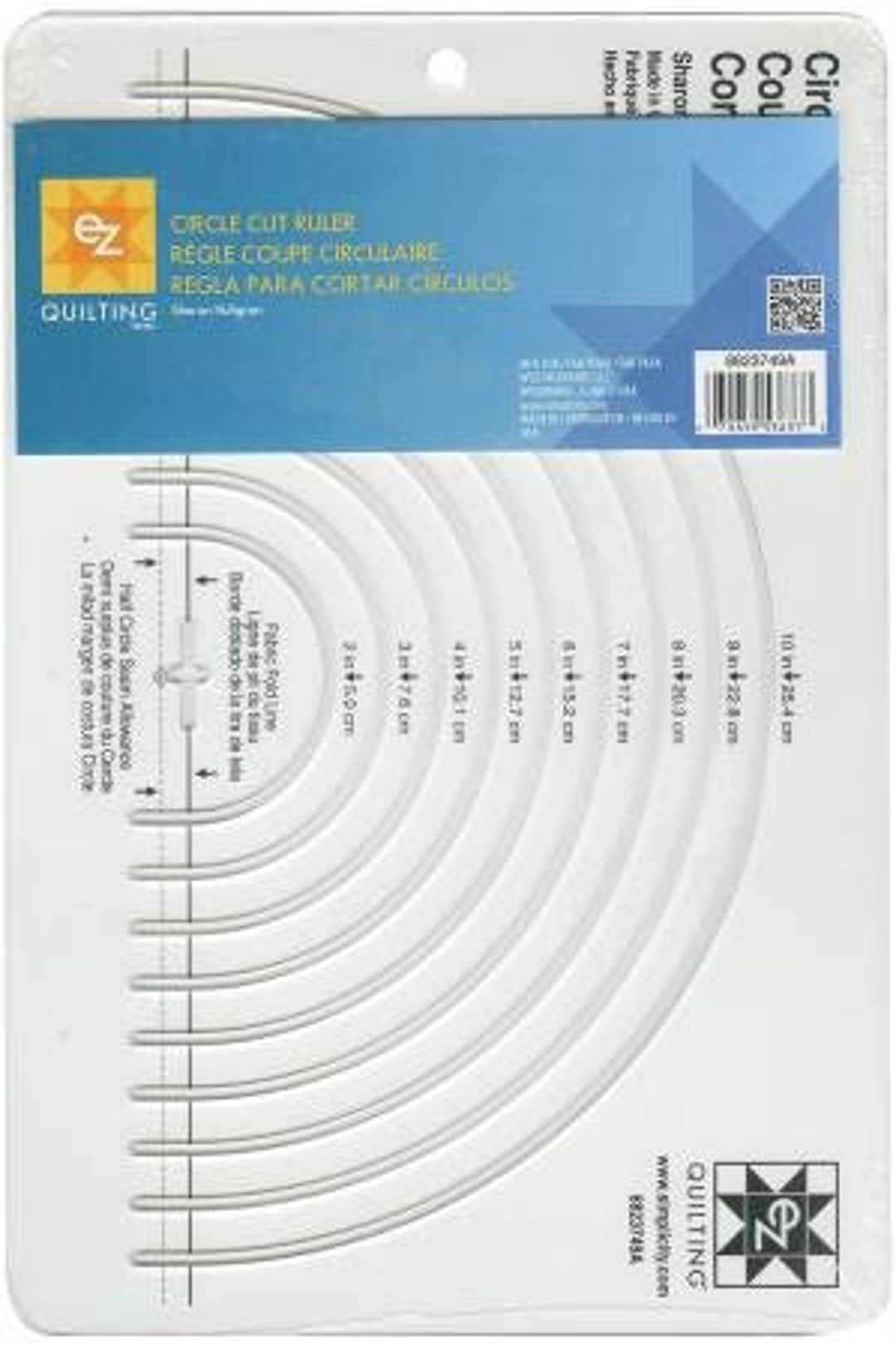 Easy Circle Cut Ruler 8in X 12in, Use 28mm Rotary Cutters, Fold Fabric ...