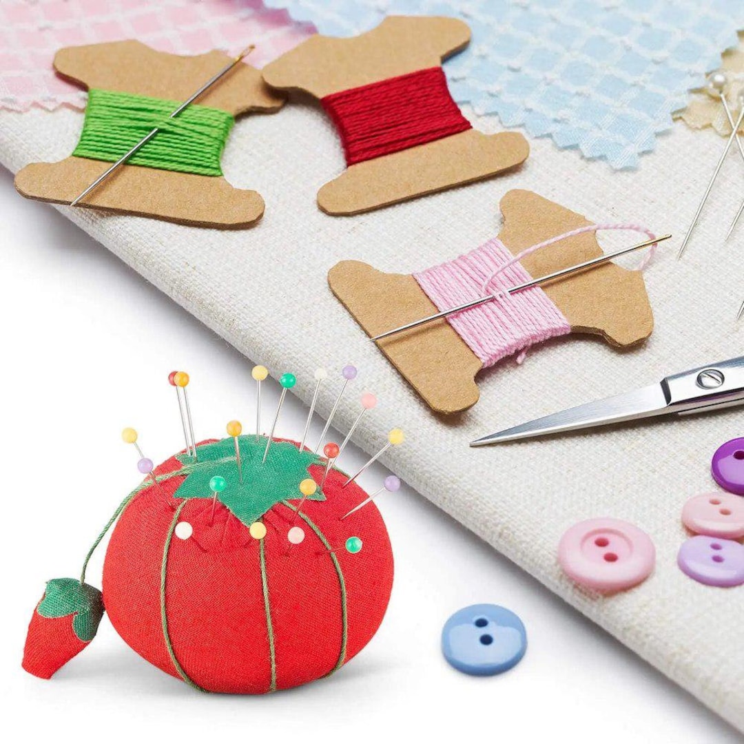 Small Dritz Red Tomato Pin Cushion With Strawberry Emery, Cute Gifts ...