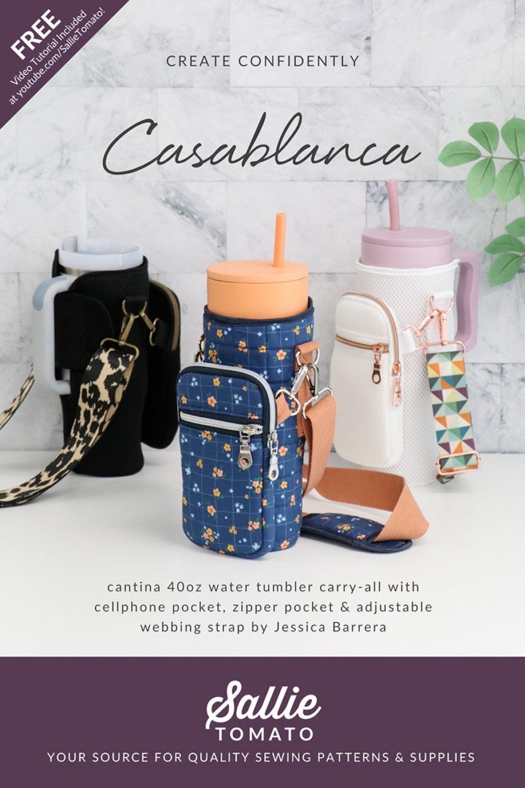 Casablanca Carry-all Pattern by Sallie Tomato, Trendy DIY 40 Oz ...