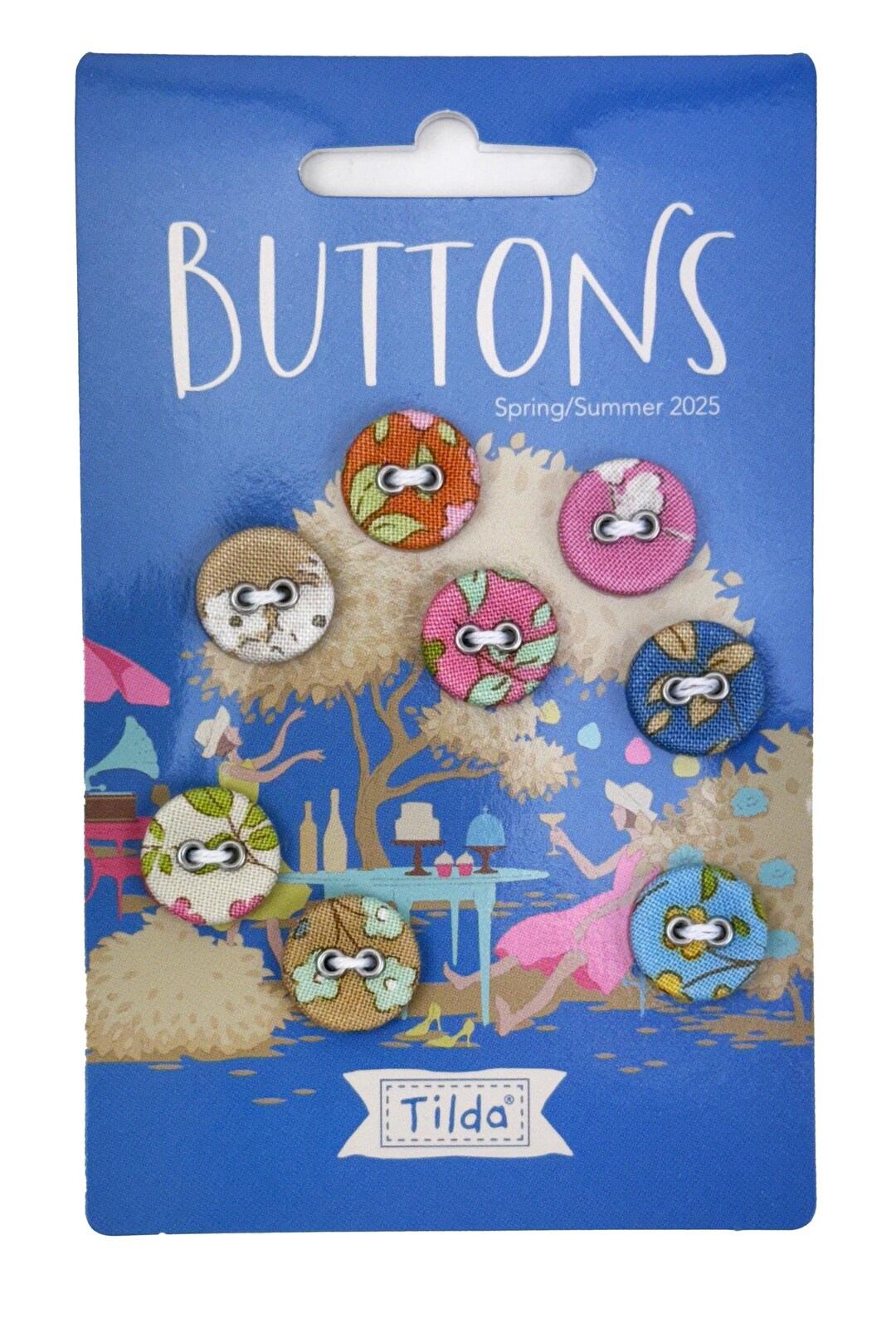 Tilda Sunday Brunch Buttons 0.55in (14mm) 8 Pcs Fabric Covered Buttons ...