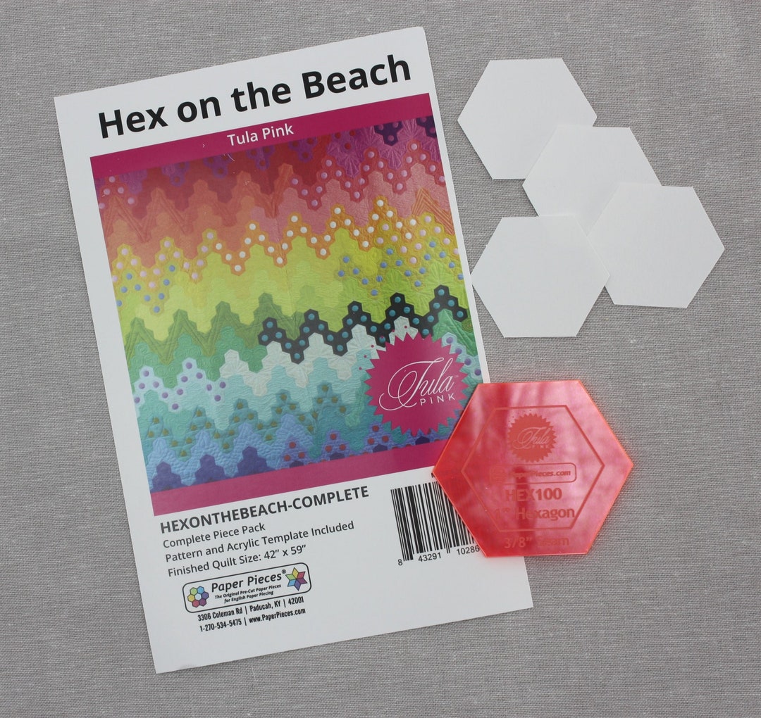 Hex on the Beach Pattern Piece Pack and Acrylic Template, Hexagon ...
