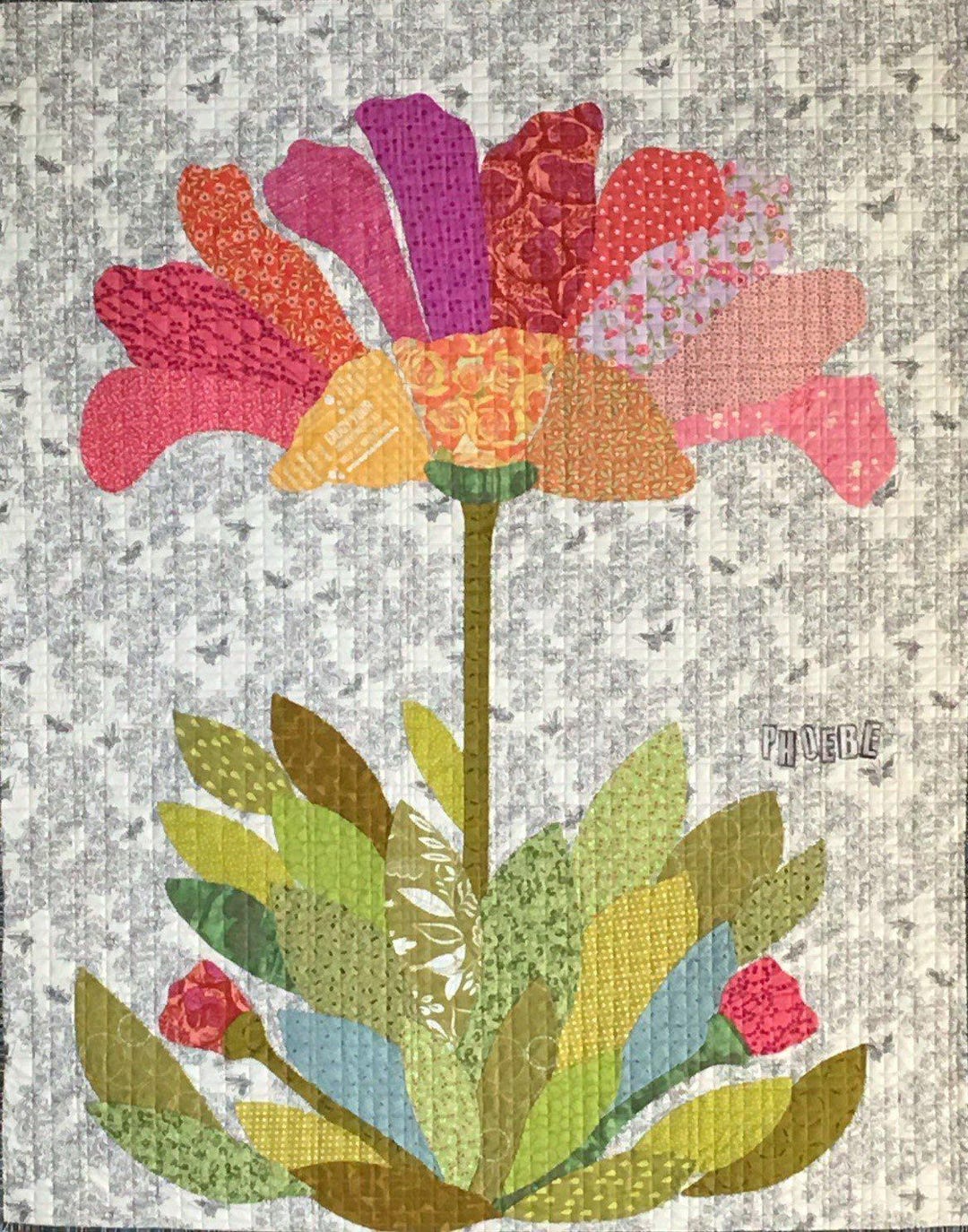 Phoebe Applique Flower Collage Quilt Pattern With Over Sized Modern ...