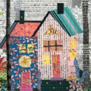 Birch Street Collage Pattern by Laura Heine, Floral Home Sweet Home ...