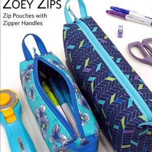 Zoey Zips Pattern by Lazy Girl Designs, Make Your Own Zipper Quilted ...