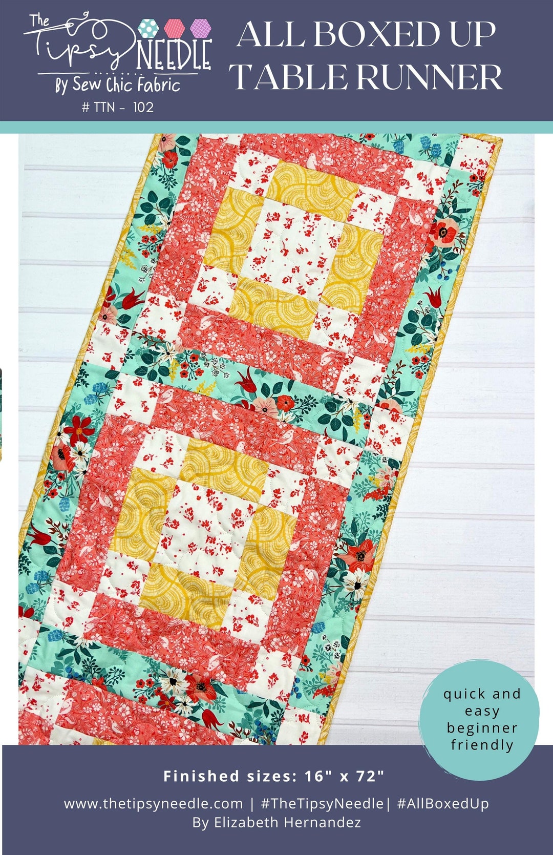 All Boxed up Table Runner Pattern by the Tipsy Needle - Quick and Easy ...