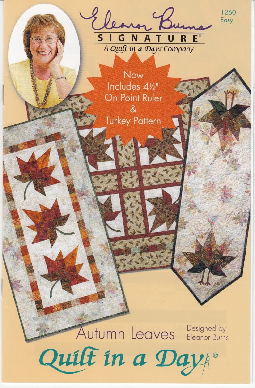 Turkey Table Runner Pattern by Quilt in a Day Autumn Leaves Quilt ...