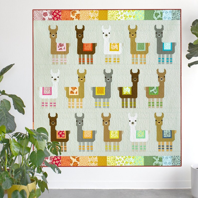 Little Llamas Quilt Pattern by Elizabeth Hartman 64in X 68in Lap Quilt ...