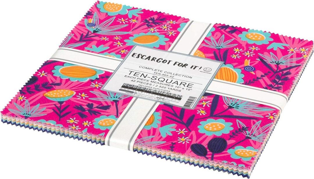 Kaufman Escargot for It Ten Inch Squares 42 Pcs Features Bright Colors ...