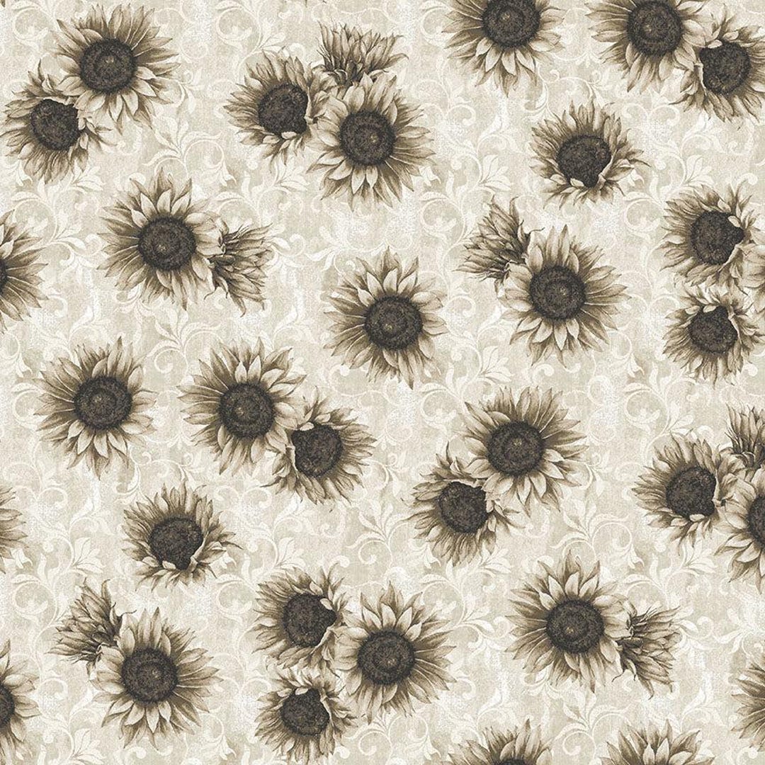 Sunflower Toss - Ecru - Autumn Vibes by Running Wild Studio for BLANK ...