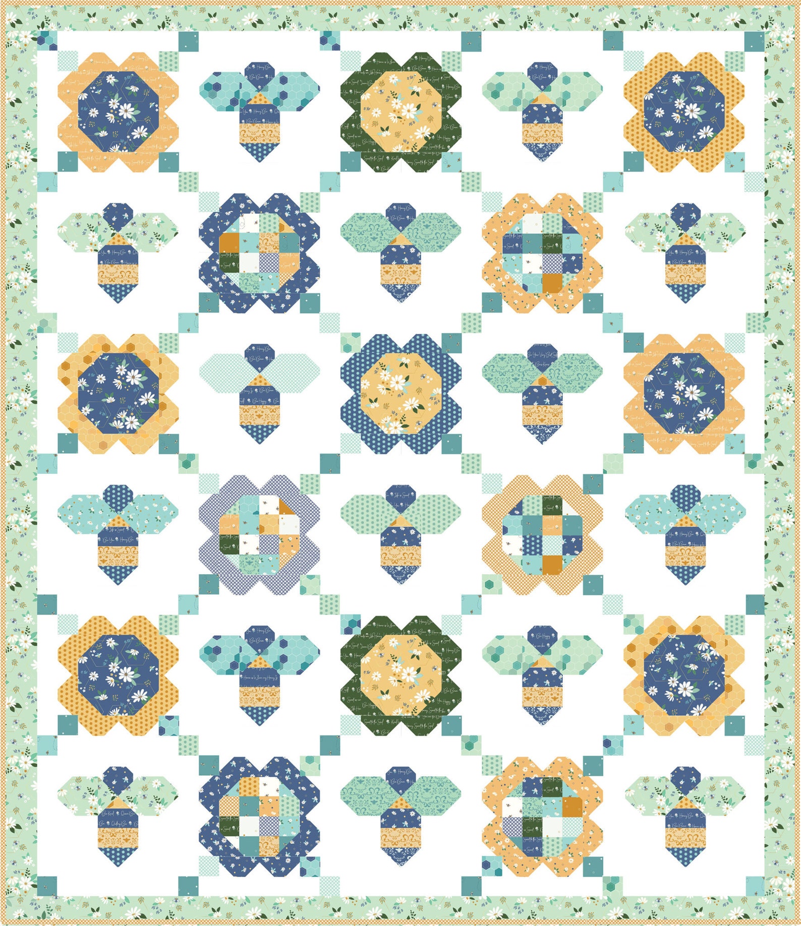 Daisy a Day Quilt Pattern by Beverly Mccullough of Flamingo Toes - 79 ...