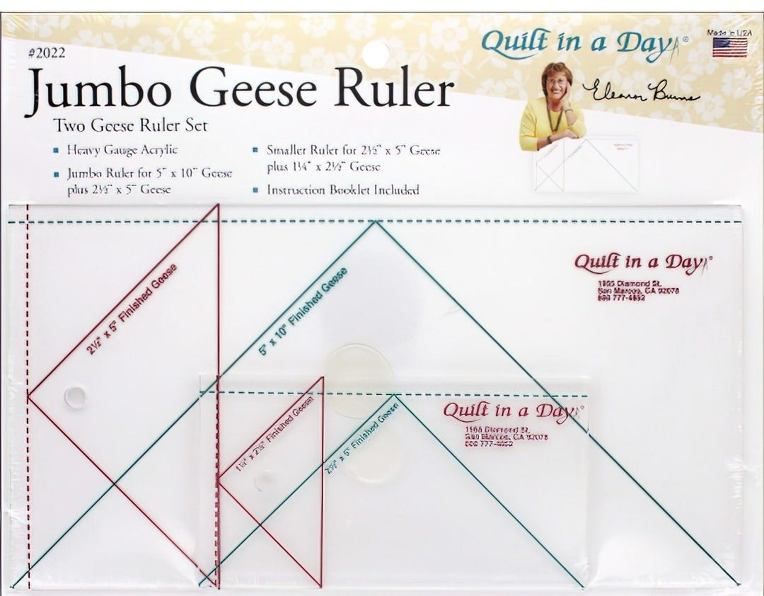 Jumbo Geese Ruler Set by Quilt in a Day - 2 Rulers Included: Jumbo ...