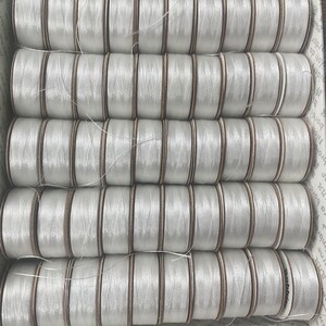 Pre Wound Bobbin White 50 Spools Poly is 132yd/120m of Thread per ...