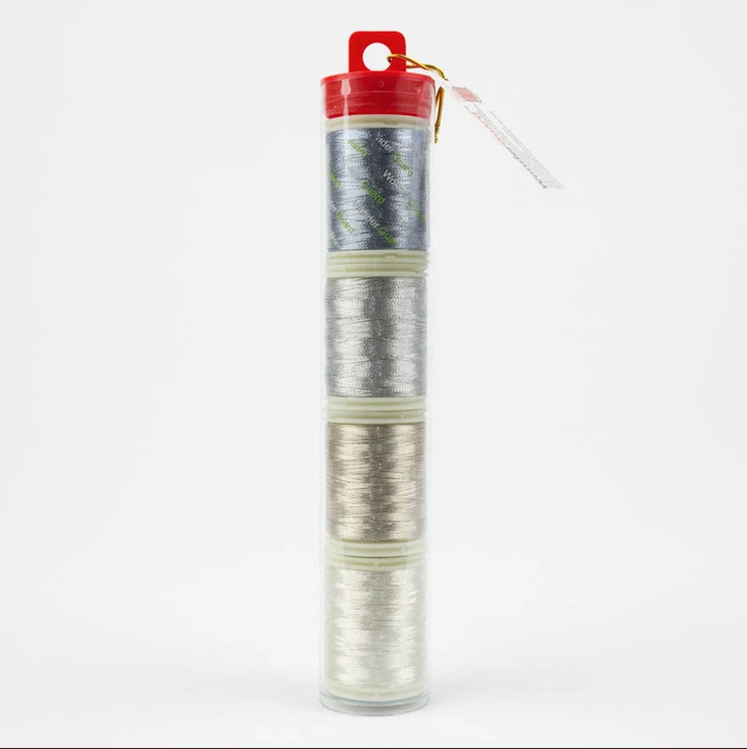 Rayon Metallic Silver Thread 4 Spools of 40wt Shiny Wonderfil Threads ...