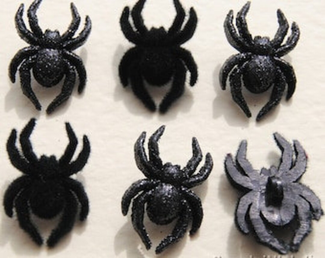 Spiders 6ct Button Pack of Spooky Spider Buttons for Halloween or Year ...