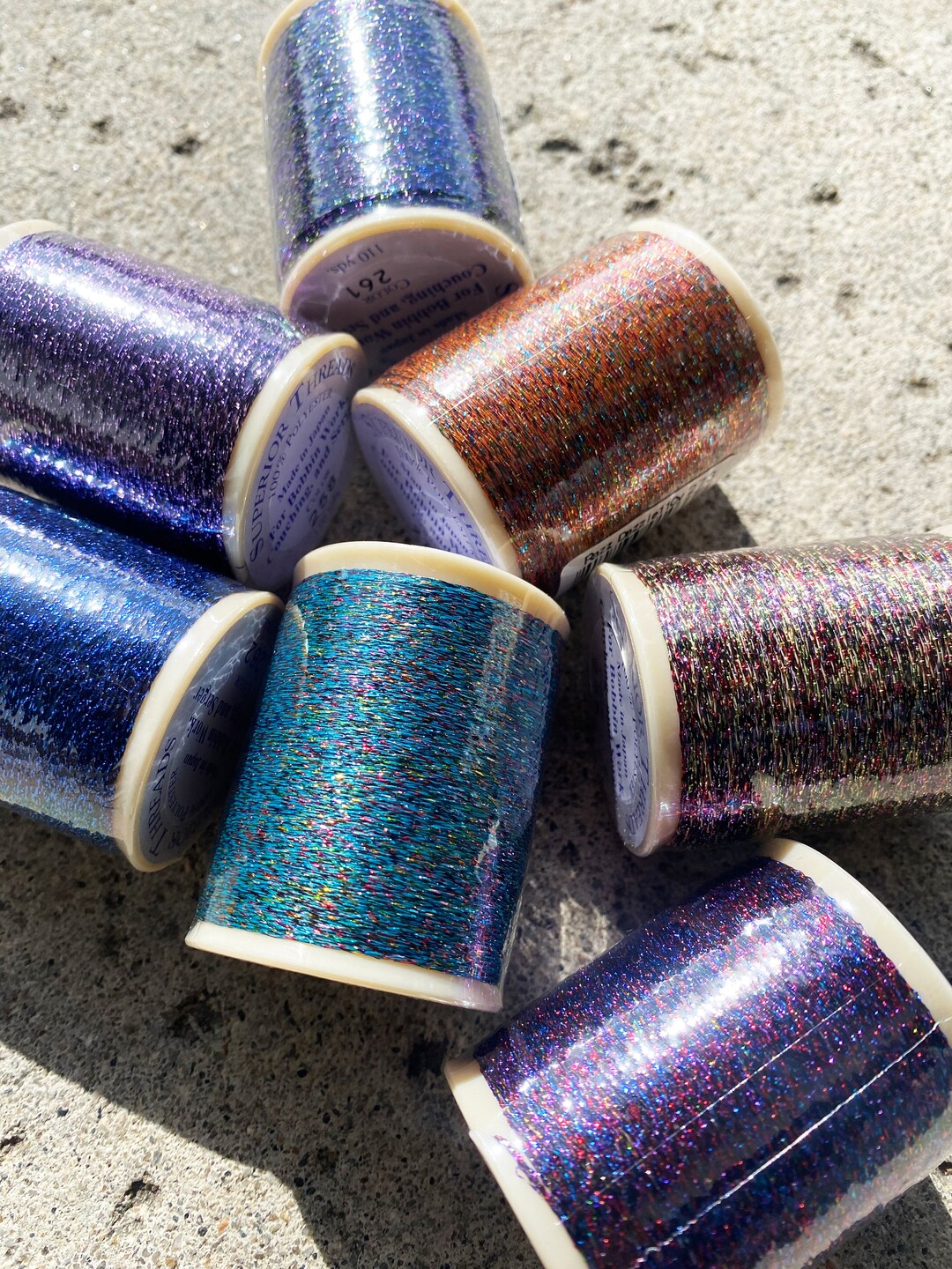 Variegated Metallic Shimmery Thread by Razzle Dazzle, Purple Metallic ...