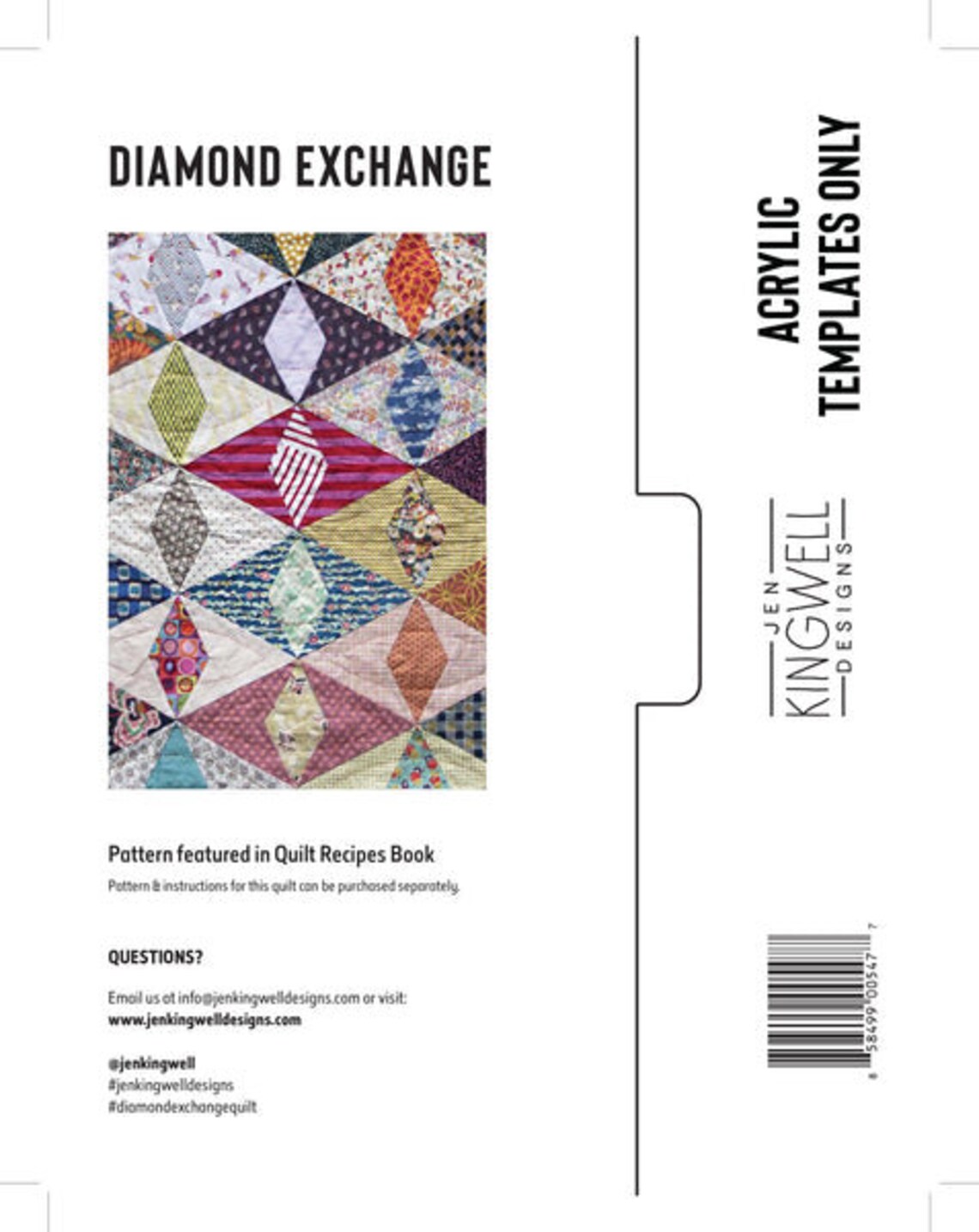 Diamond Exchange acrylic Template Only by Jen Kingwell - Etsy