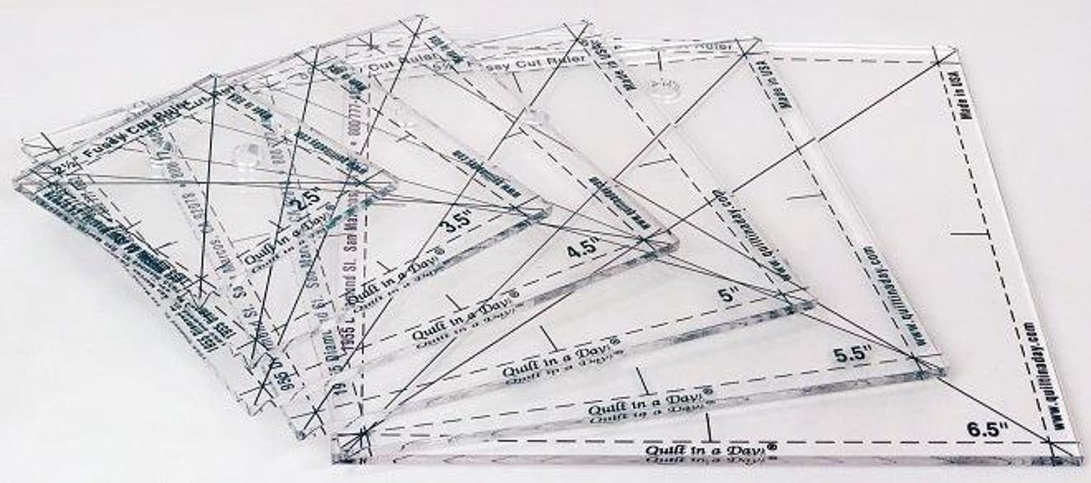 The Complete Fussy Cut Ruler Set by Quilt in a Day - Includes 6 Clear ...