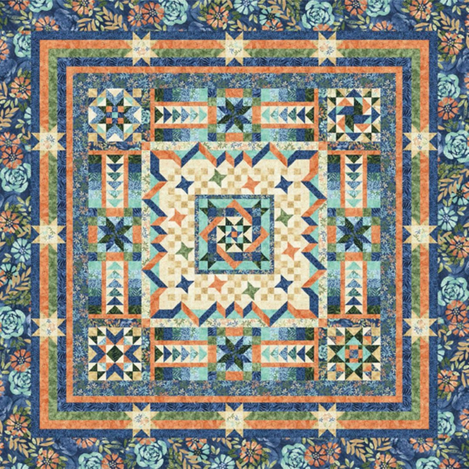 Tranquility Quilt Pattern by Wing and a Prayer Blue Quilts - Etsy