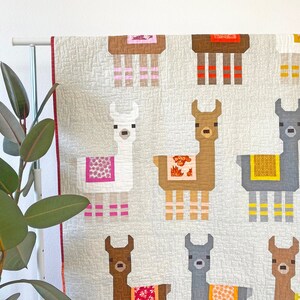 Little Llamas Quilt Pattern by Elizabeth Hartman 64in X 68in Lap Quilt Featuring Adorable, 17in ...