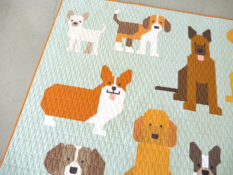 Dog Park Quilt Pattern by Elizabeth Hartman, Puppy Quilt Pattern for ...