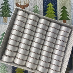 Pre Wound Bobbin White 50 Spools Poly is 132yd/120m of Thread per ...