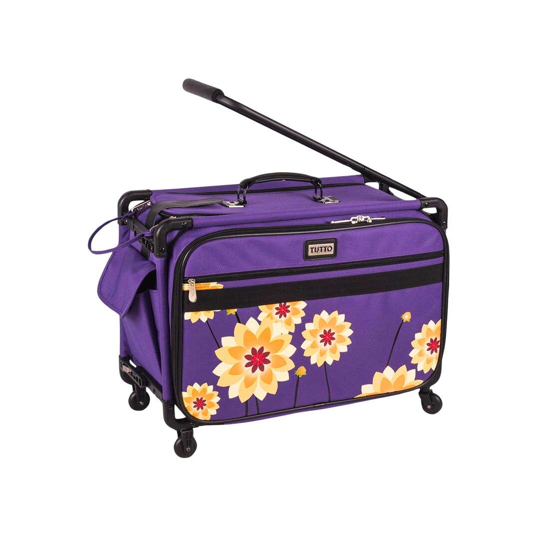 Purple Dahlia Tutto Trolley, LARGE Yellow Floral Tutto Sewing Machine ...