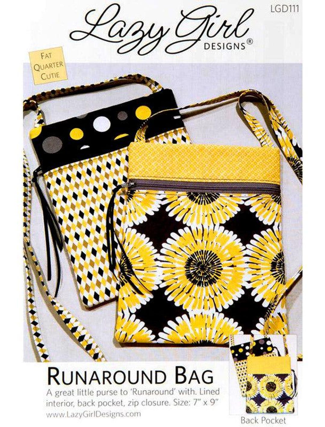 Runaround Bag Pattern by Lazy Girl Designs, Crossbody Purse Sewing Tutorial, Small Quilted ...