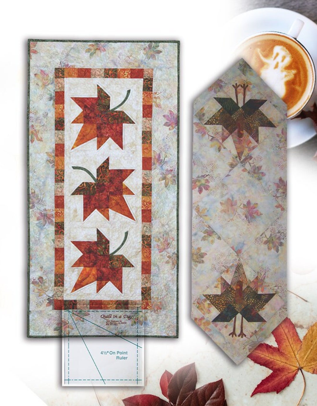 Fall Table Runner ,quilt in a Day Autumn Leaves Quilt Pattern, Fall ...