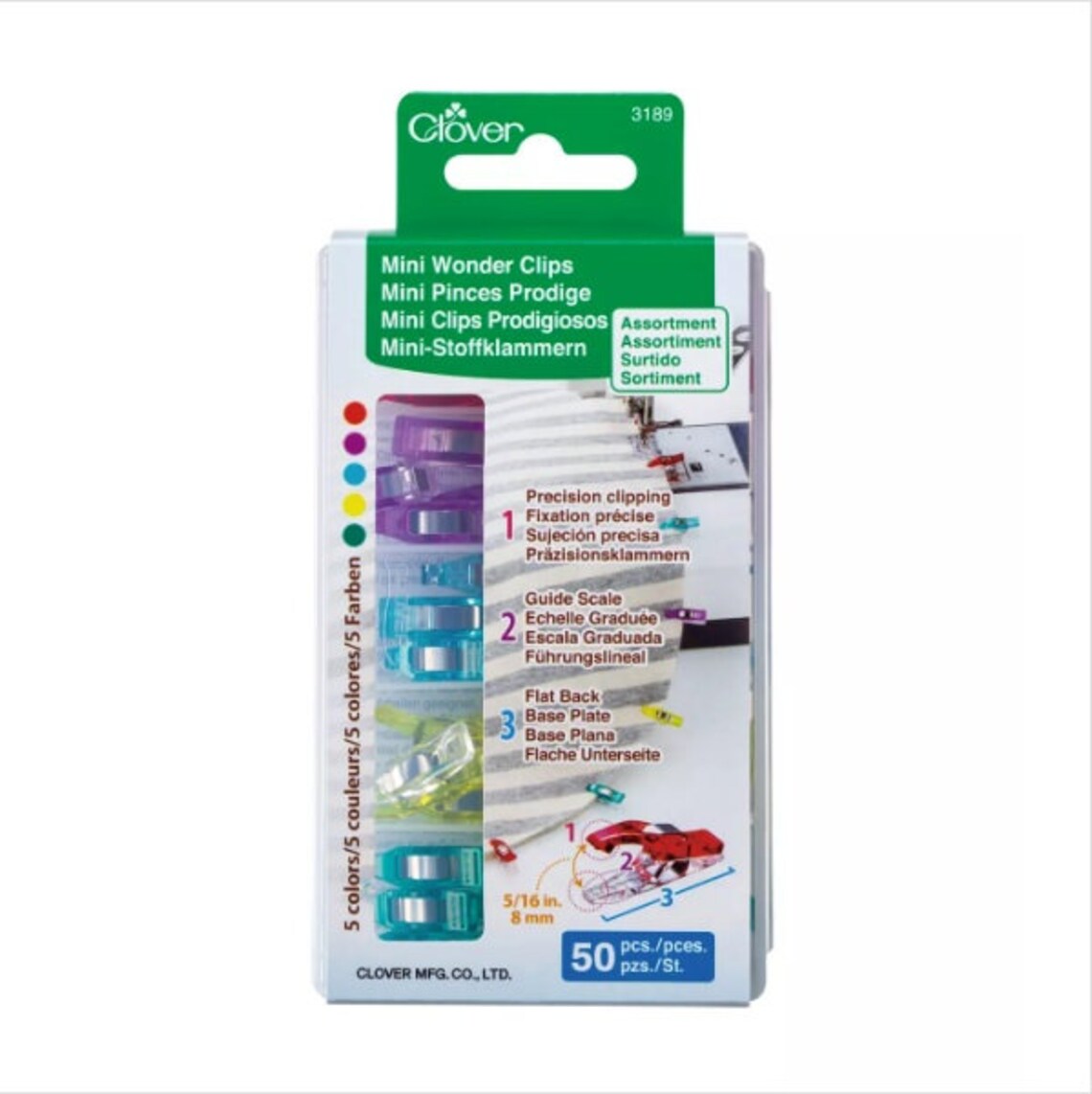 Clover Mini Wonder Clips 50 Pieces Assorted Colors Quilt - Etsy