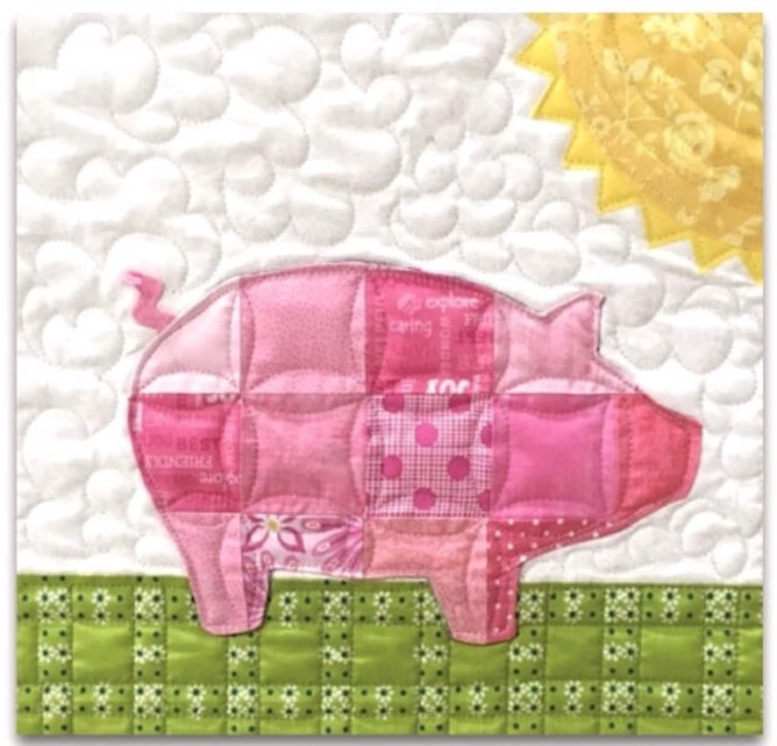 Pig Quilt Block Kit, Precut Pig Kit, All Fabric & Pattern Included, Joy ...