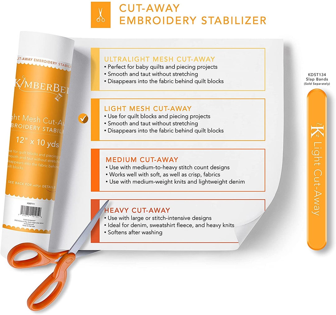 Kimberbell Light Mesh Cut Away Stabilizer 12 in X 10 Yd, Embriodery ...