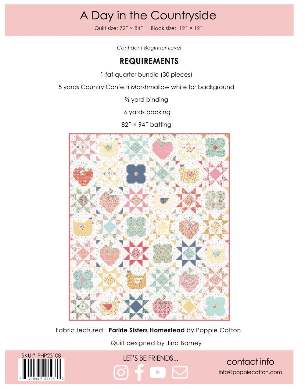 A Day in the Countryside Quilt Pattern by Poppie Cotton - Etsy