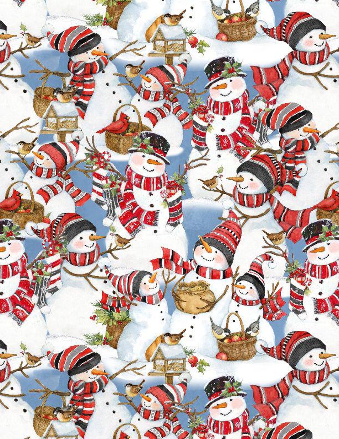 Packed Snowmen - Multi - Frosty Frolic by Susan Winget for WILMINGTON ...