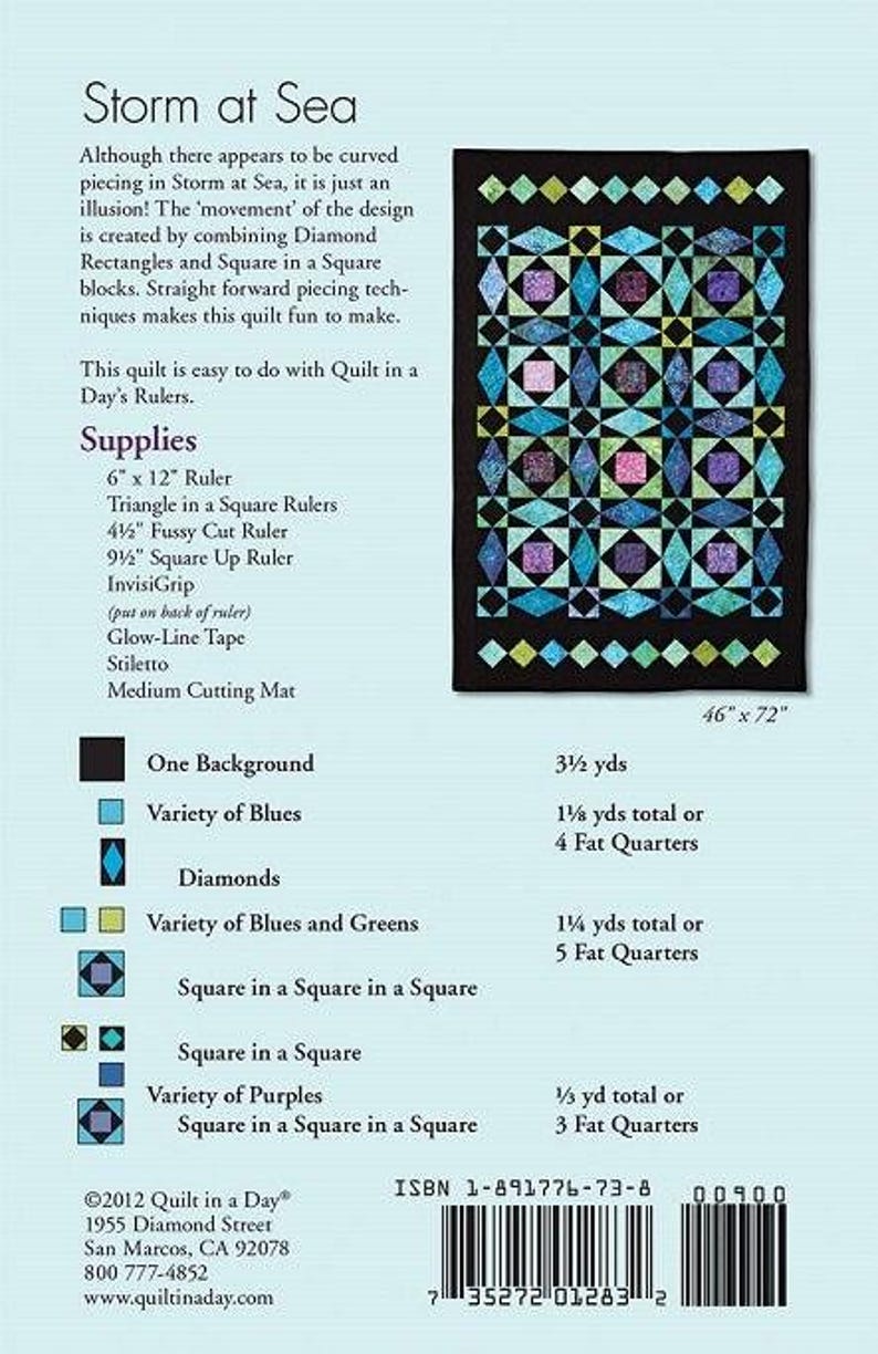 Instant Download Storm at Sea Quilt Pattern, Print Today, Downloads ...