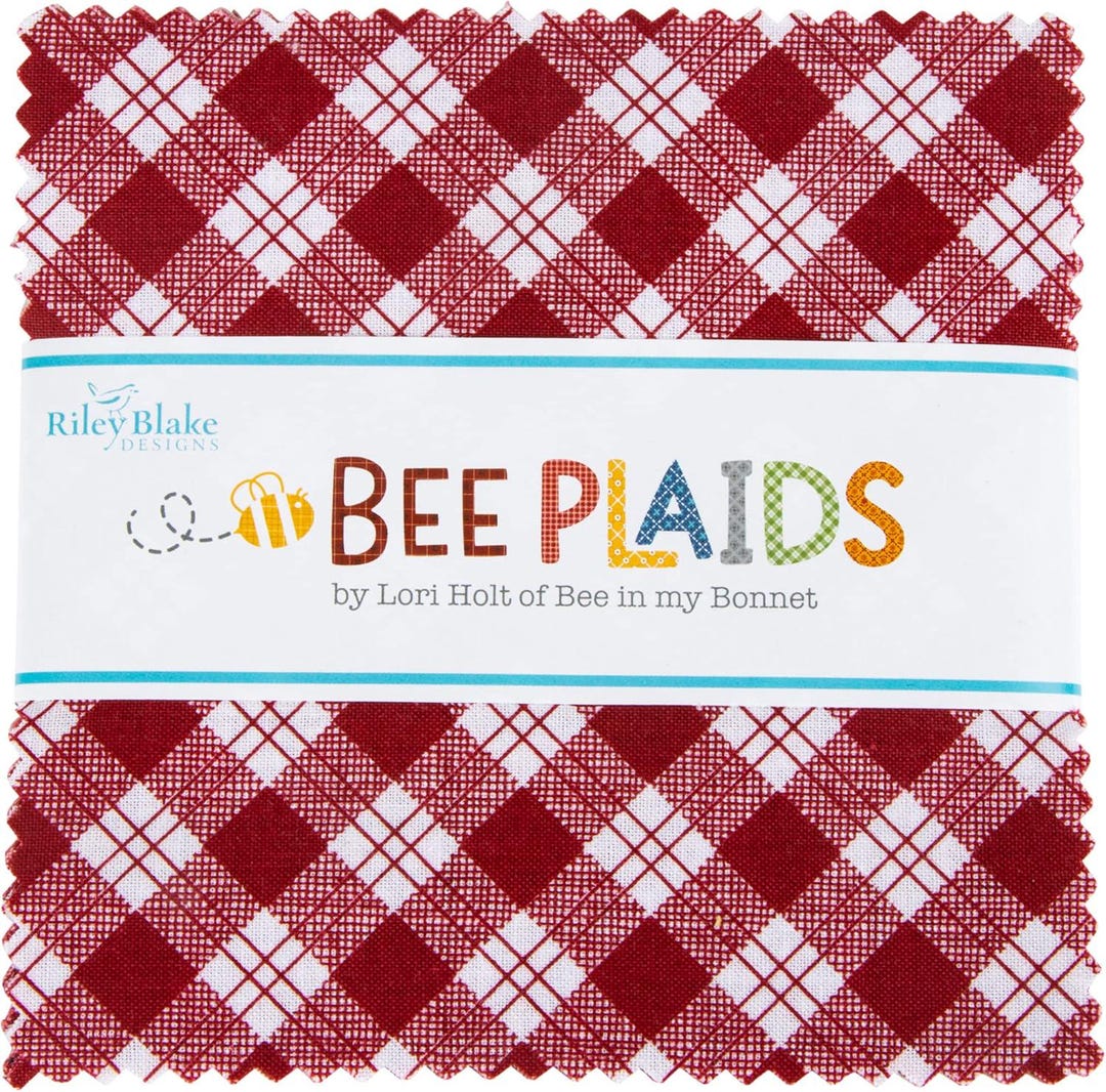 Bee Plaids Fabric From Lori Holt for Riley Blake 5 Stacker, 2.5 Rolie Polie, 10 Stacker Precuts ...