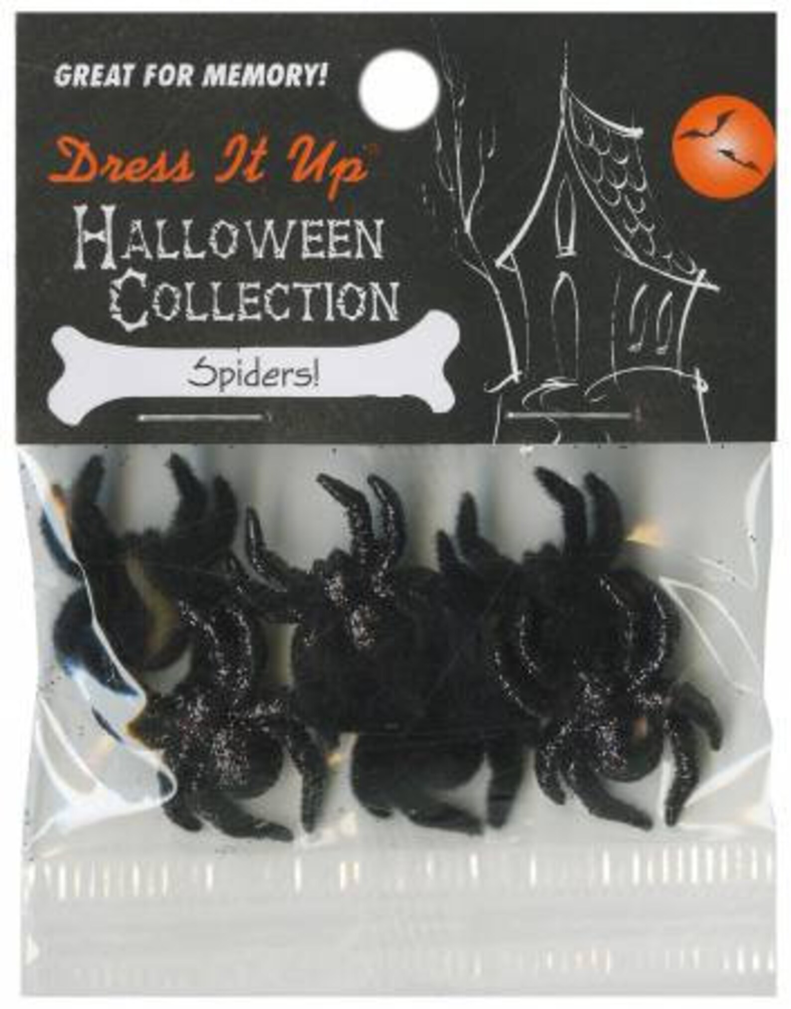 Spiders 6ct Button Pack of Spooky Spider Buttons for Halloween or Year ...
