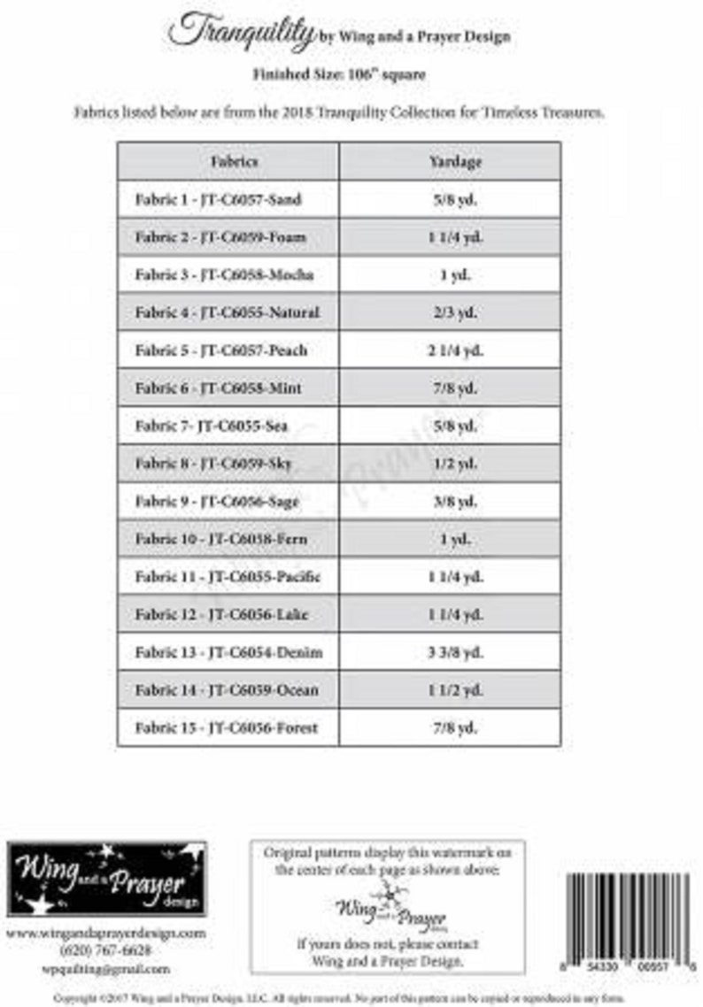 Tranquility Quilt Pattern by Wing and a Prayer Blue Quilts - Etsy