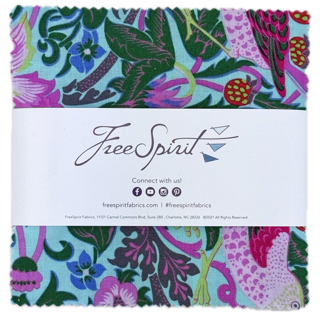 NEW Kaffe X Morris & Co 5 Inch Charm 42pcs for Free Spirit Kaffe Fassett and William Morris ...