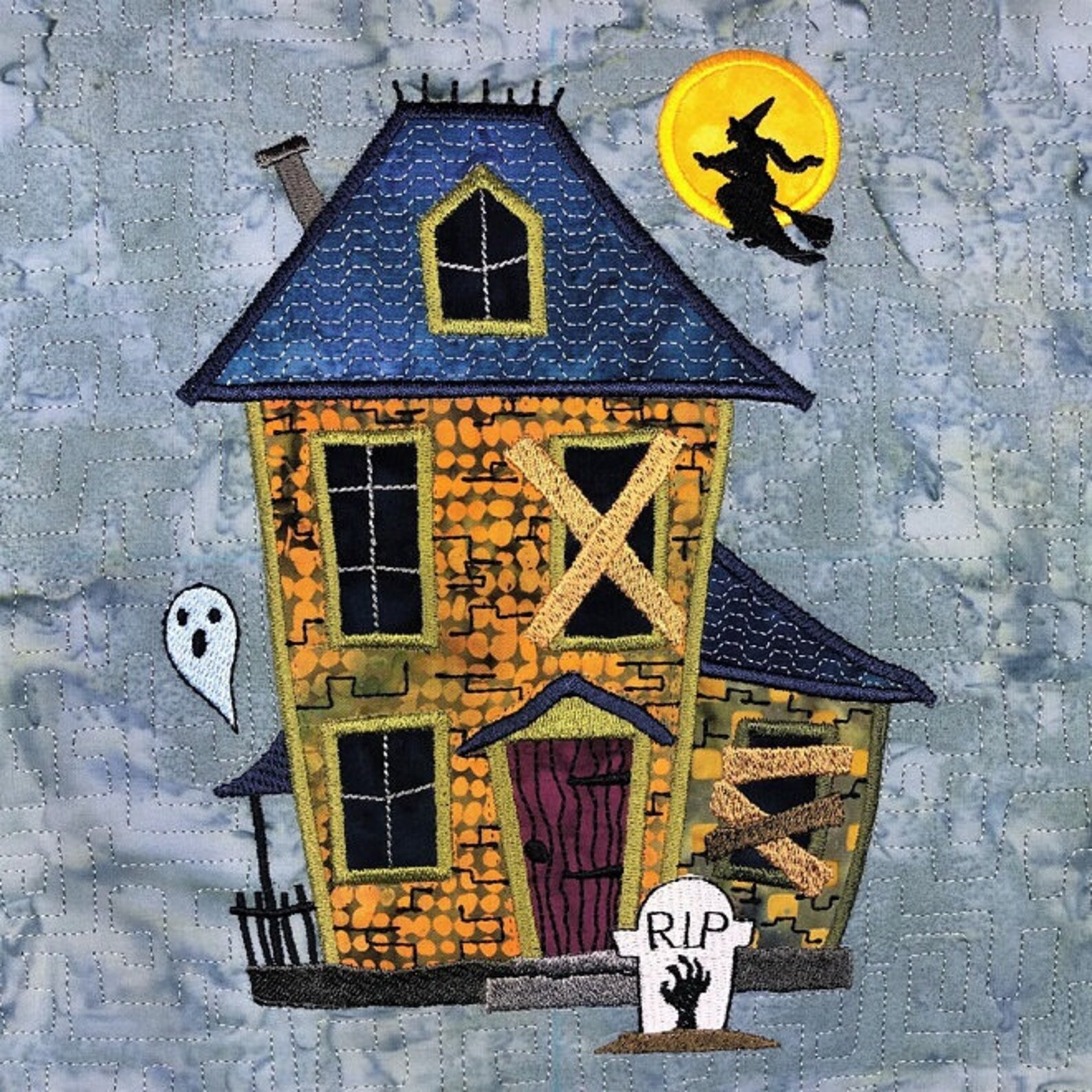 The Wonky Houses: Haunted Halloween Machine Embroidery Design - Etsy