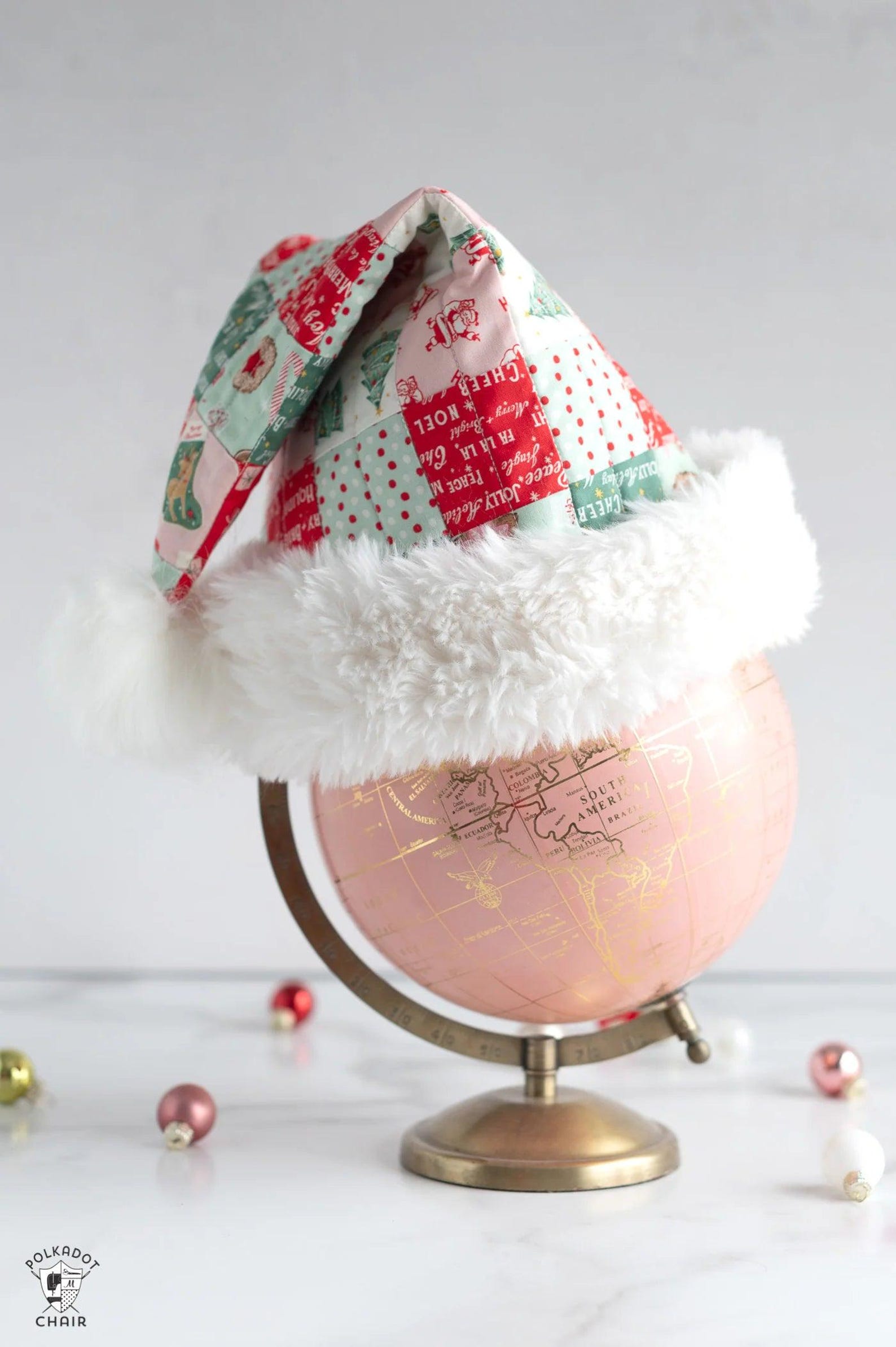 Snowbound Quilted Santa Hat Pattern by Melissa Mortenson, DIY Santa ...