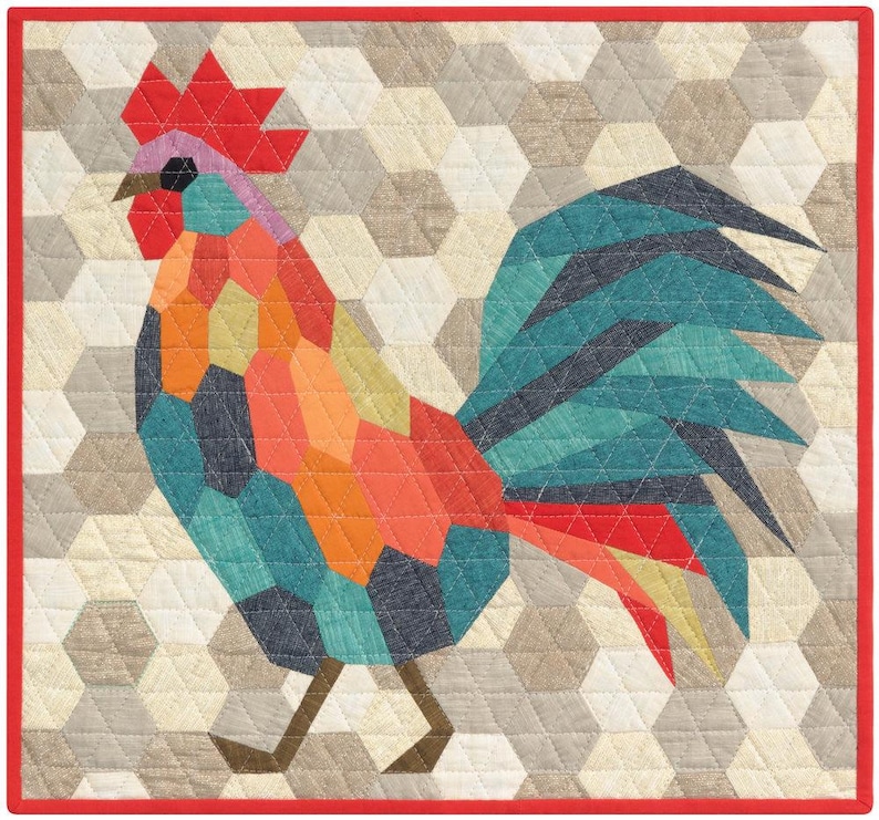 The Rooster by Violet Craft - English Paper Piecing Rooster Quilt ...