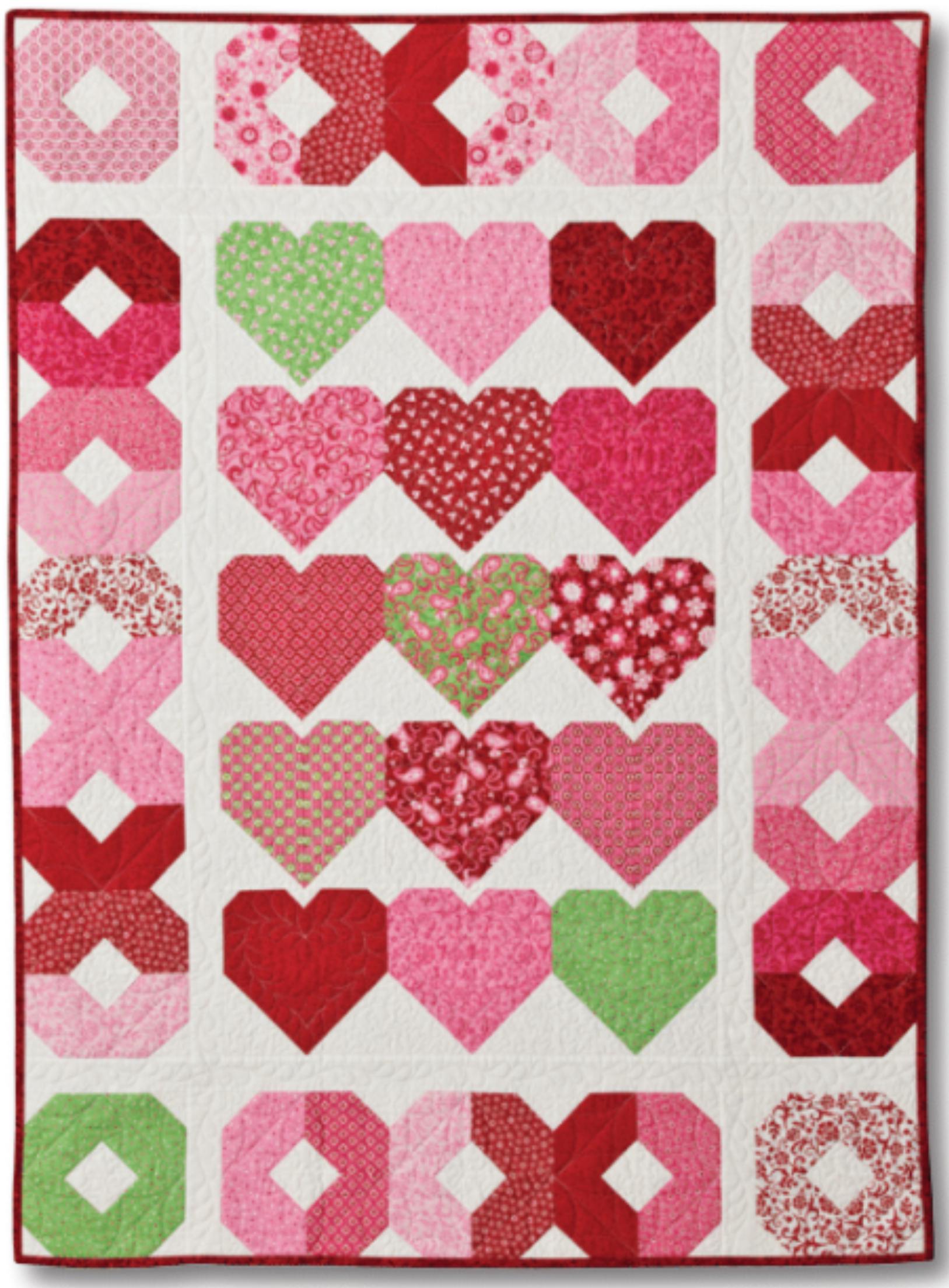 Hugs & Kisses PDF Download Quilt Pattern by Quilt in a Day - Valentines ...