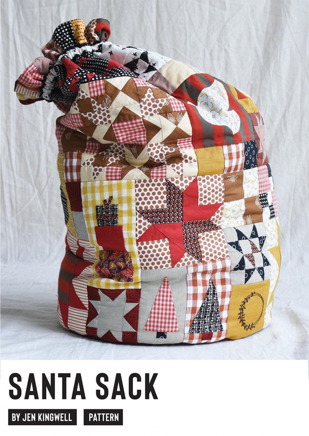Santa Sack Pattern by Jen Kingwell - Scrappy Appliqué Holiday Quilted ...