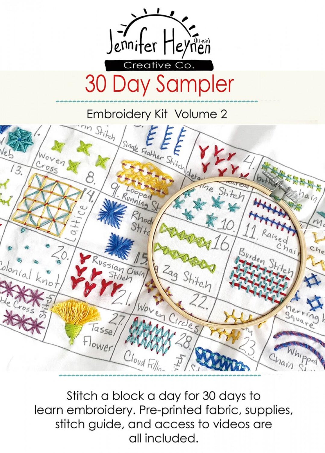 30 Day Sampler Embroidery Class Volume 2 From Jennifer Heynen ...